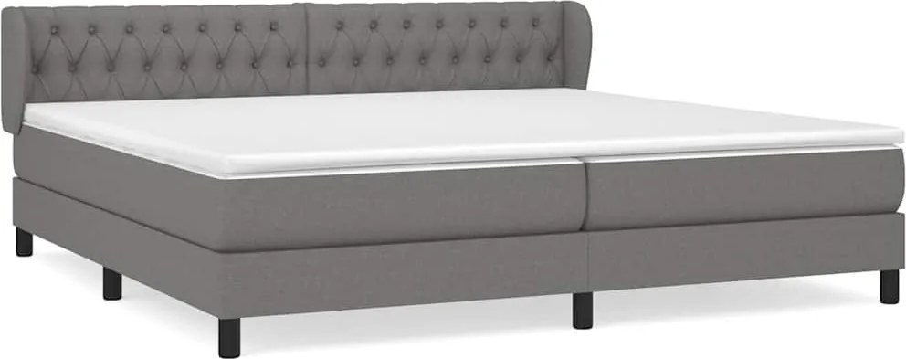 Box spring postel s matrací tmavě šedá 200x200 cm textil 3126510