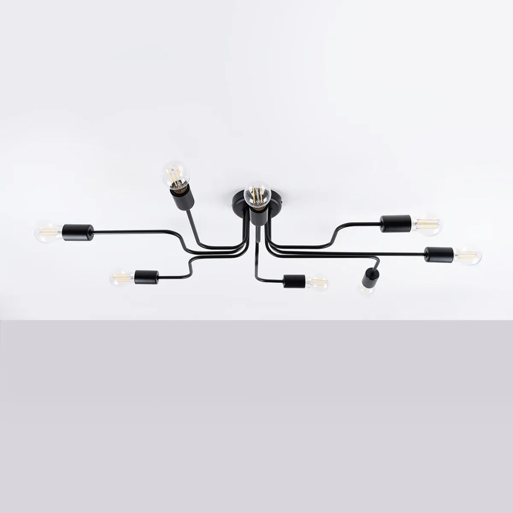 Sollux Lighting Lustr VECTOR 8 černý