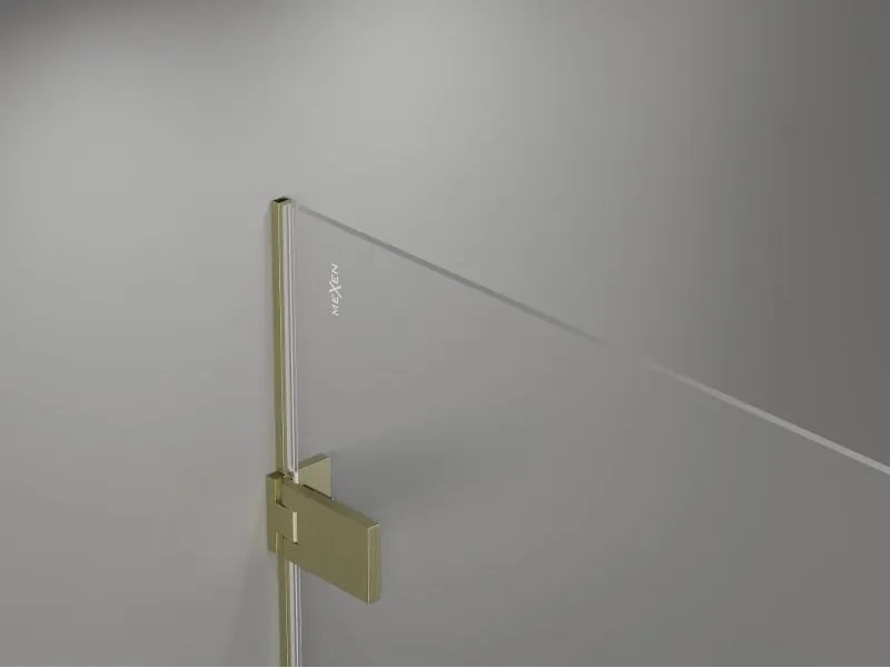 Mexen Lunar-F skládací sprchové dveře levé 125 cm, transparentní, zlaté kartáčované - 836S-125-050-55-00-L
