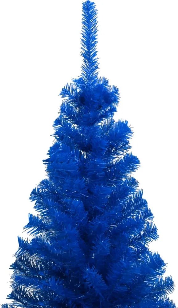 vidaXL Umělý vánoční stromek s LED a sadou koulí 210 cm PET [3077510] Barva: modrá a šedá