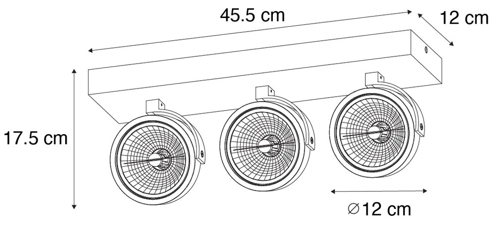 Designové bodové světlo tmavě bronzové 3-světlo otočné a naklápěcí - Go