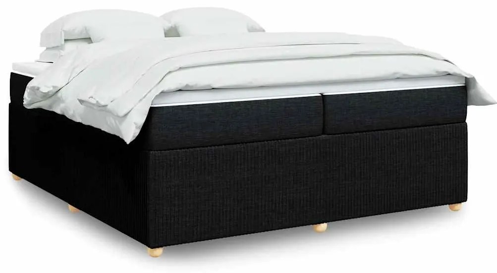 Box spring postel s matrací černá 200x200 cm textil 3285597