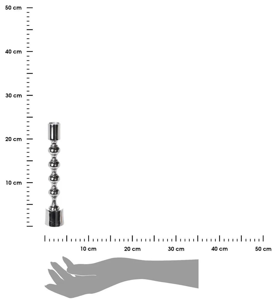 Svícen Glama 23 cm stříbrný