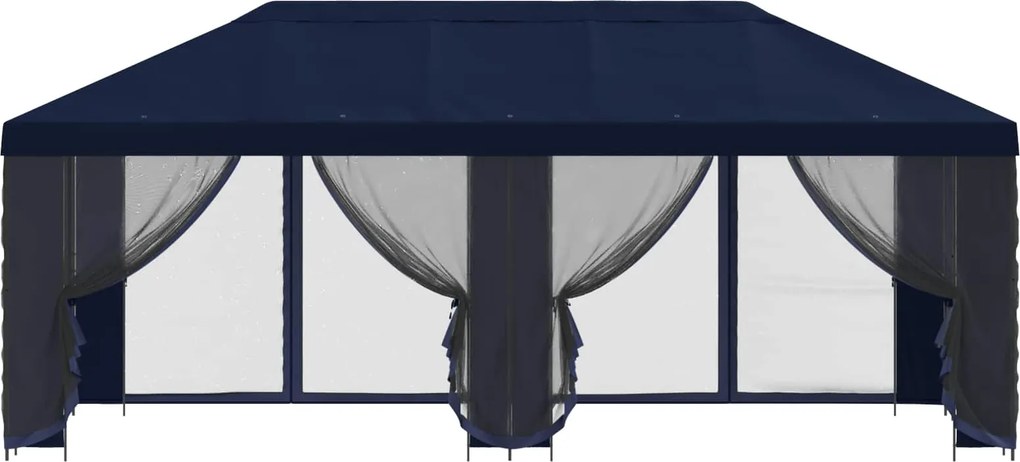 Zahradní altán se stěnami 6 x 3 m Modrá Polyester a ocel 3376025
