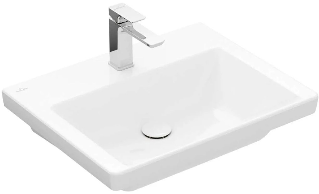 Villeroy & Boch Subway 3.0 - Umyvadlo nábytkové 60x47 cm, bez přepadu, otvor pro baterii, CeramicPlus, Stone White 4A706LRW