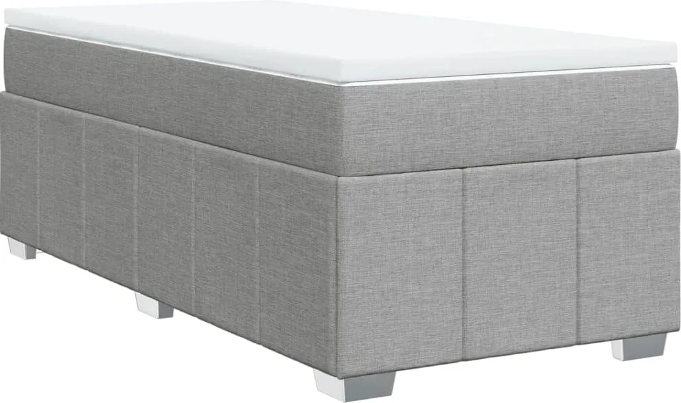 Box spring postel s matrací světle šedá 90x200 cm textil 3285442