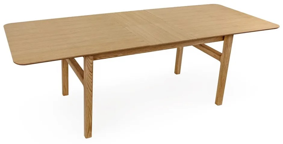 Rozkládací jídelní stůl s přídavnou deskou v dekoru dubu 90x180 cm Curved – Woodman