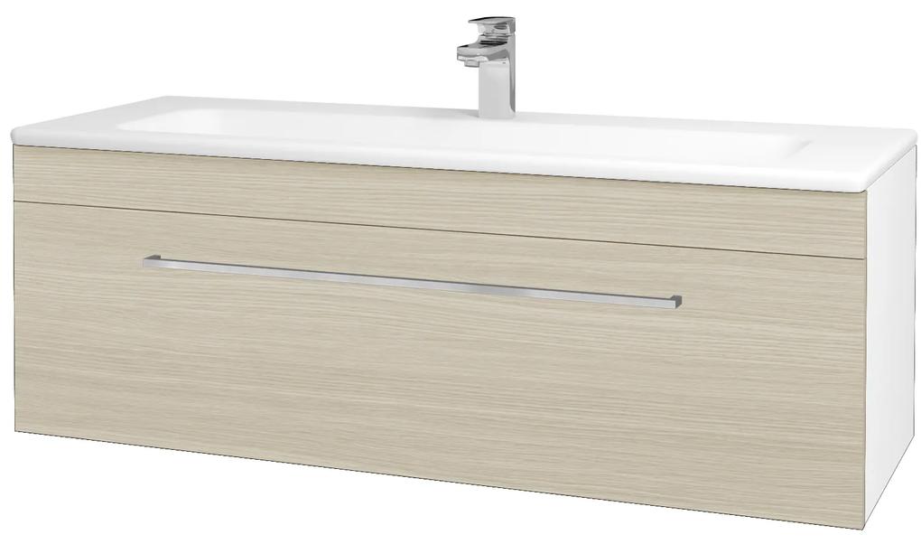 Dřevojas Koupelnová skříň ASTON SZZ 120 Varianta: N01 Bílá lesk / Úchytka T02 / M05 Béžová mat