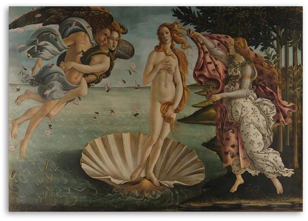 Obraz na plátně REPRODUKCE Zrození Venuše S.Botticelli, - 120x80 cm