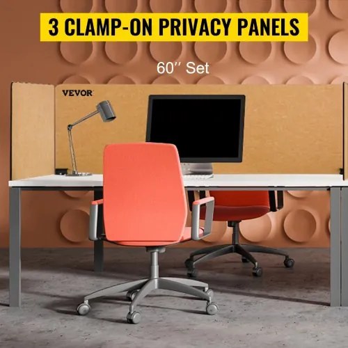 Desk Divider 152,4 cm Desk Privacy Panel, 3 Panel Privacy Akustický panel – Žlutá