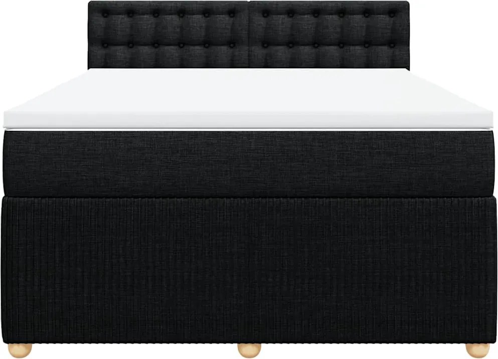 Box spring postel s matrací černá 140 x 190 cm textil 3287467