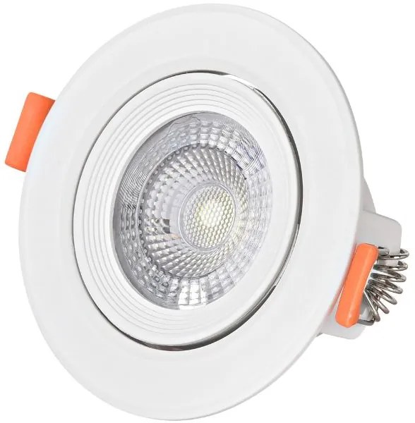 Prémiové výklopné podhledové bodové LED svítidlo 5W 440lm, teplá, kruh, 9cm, 3 roky