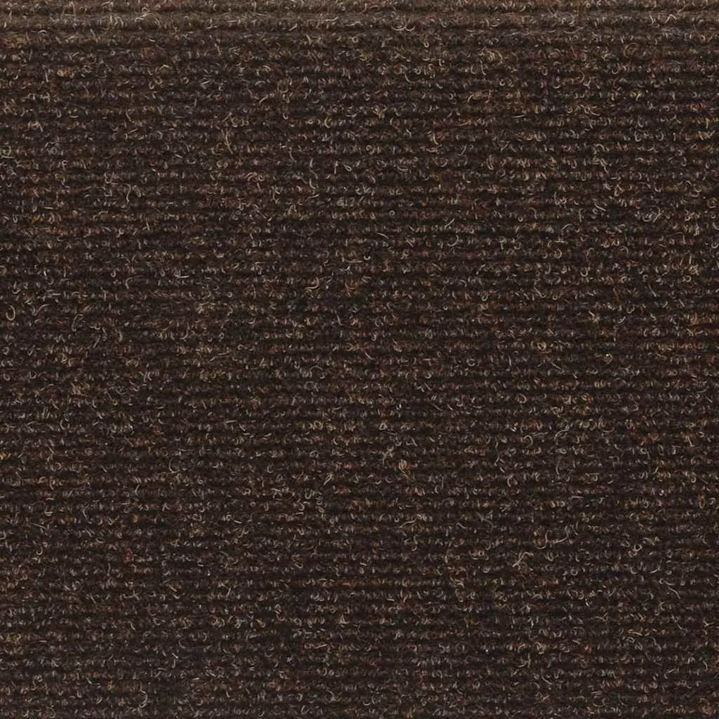 Schodové rohože samolepicí 15 ks 65 x 21 x 4 cm hnědé s obdélníkovým okrajem 326188