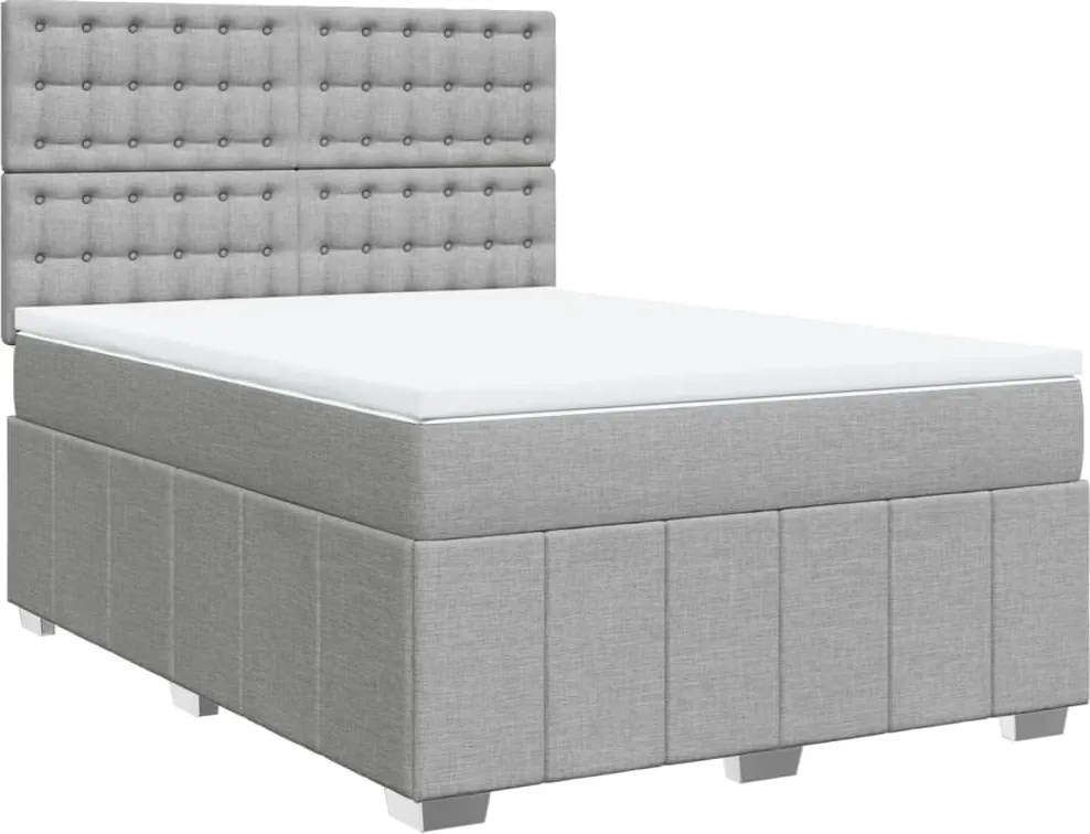 Box spring postel s matrací světle šedá 140 x 190 cm textil 3291677