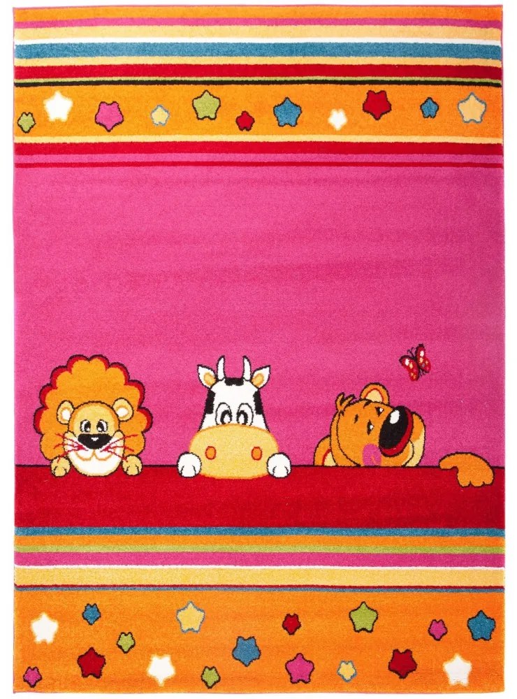 Dětský kusový koberec Trio růžový, Velikosti 140x190cm