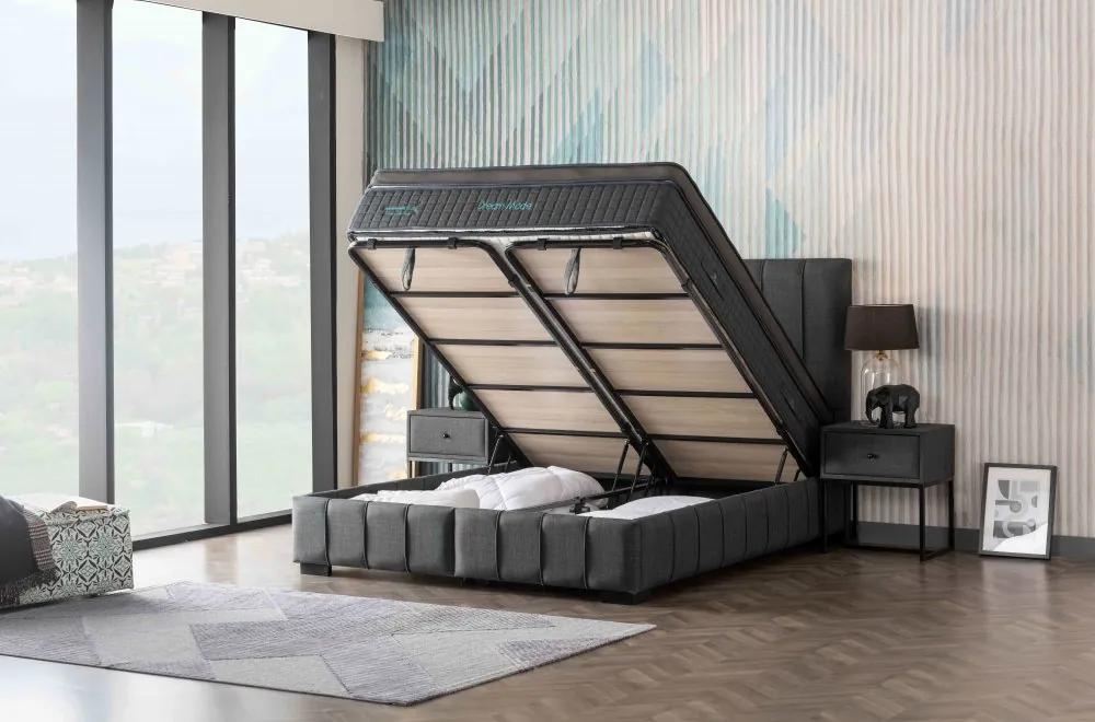 Čalouněná postel DREAM MODE NEW - antracit 140 × 200 cm