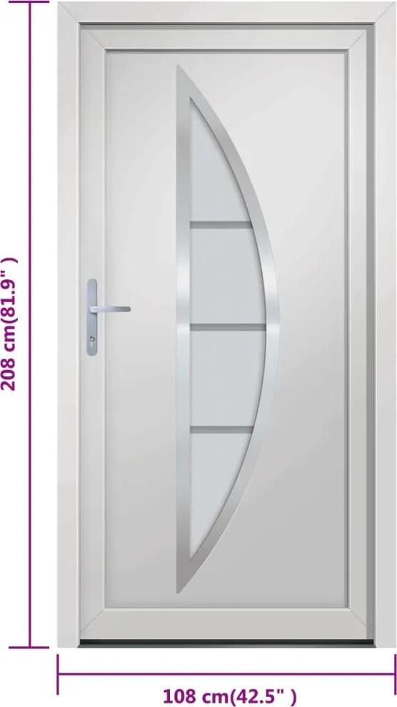 vidaXL Vchodové dveře antracitové 108 x 208 cm PVC [3187866] Barva: bílá zvenku / bílá uvnitř
