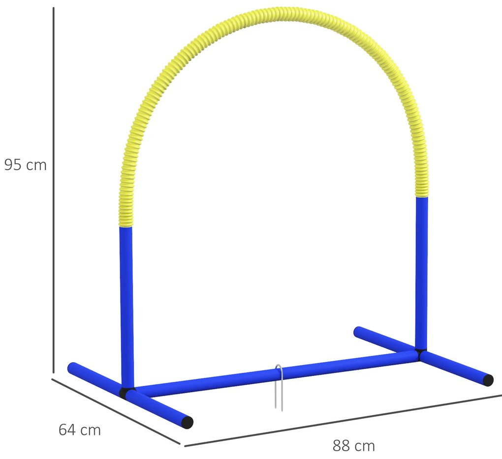 PawHut 4-dílná sada pro psy, 88 x 64 x 95 cm, s přenosnou taškou, přenosná, ideální pro mladé i starší psy, PE a ABS, žlutá
