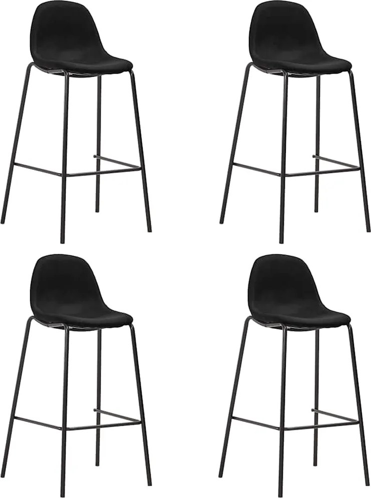3dílný barový set textil černý 279966