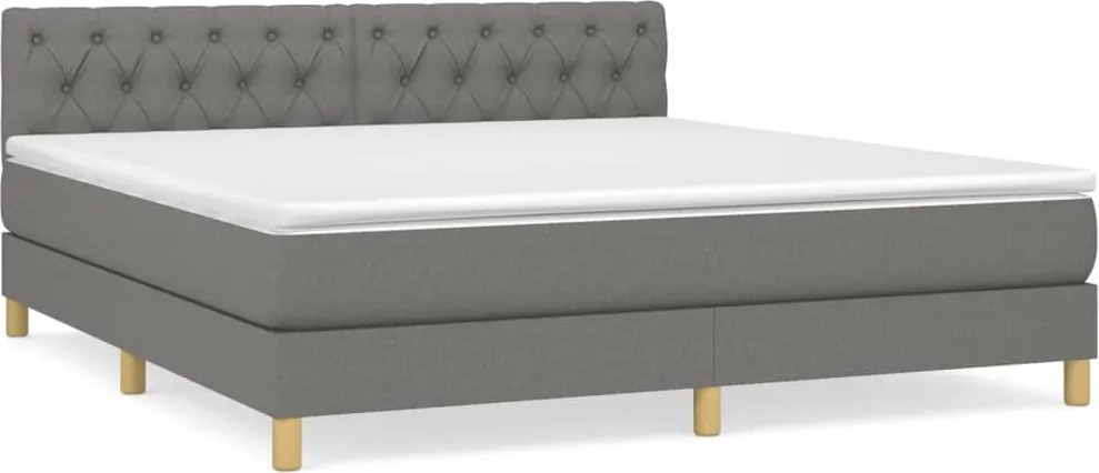 Box spring postel s matrací tmavě šedá 160x200 cm textil 3140866