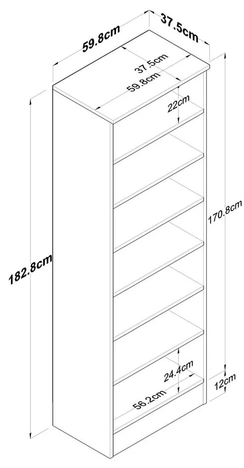 Bílá/přírodní šatní skříň v dekoru ořechu 60x183 cm Theresa – Kalune Design