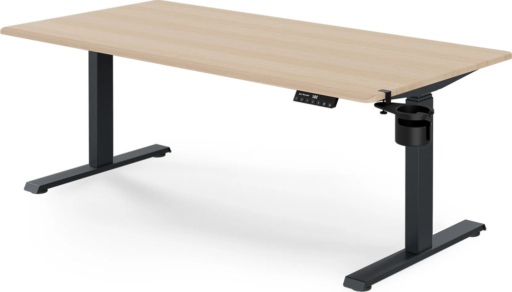 Elektrický stůl s regulací výšky ergonomický antracitový/dub sonoma,1600x800 mm: ARIA