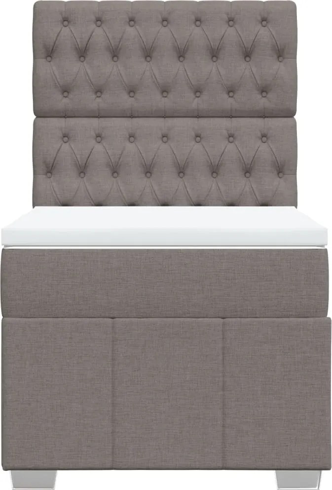 Box spring postel s matrací taupe 100 x 200 cm textil 3291590