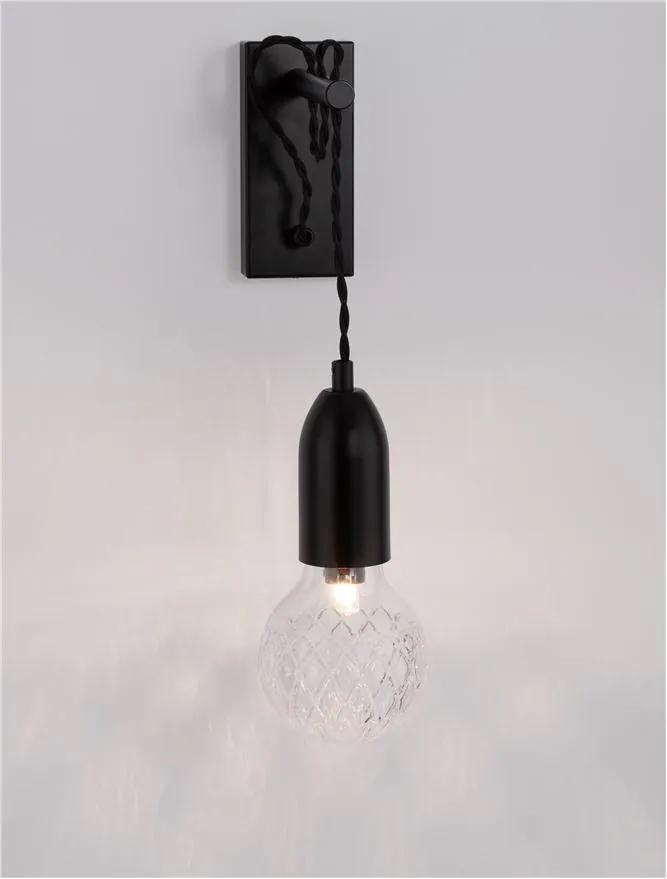 Nova Luce Nástěnné svítidlo VEDA, čiré sklo G9 1x6W Barva: Černá