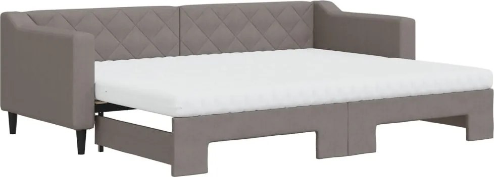 Válenda s přistýlkou a matracemi taupe 80 x 200 cm textil 3197442