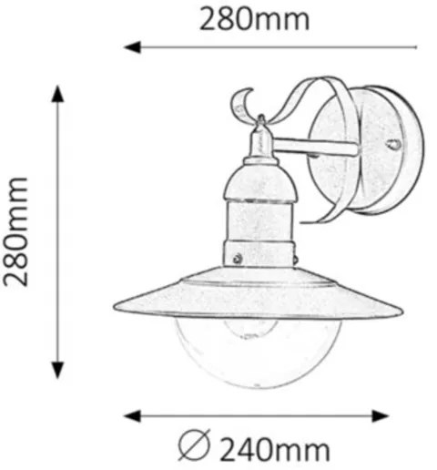 Rabalux 8680 - Venkovní nástěnné svítidlo OSLO 1xE27/60W/230V IP44