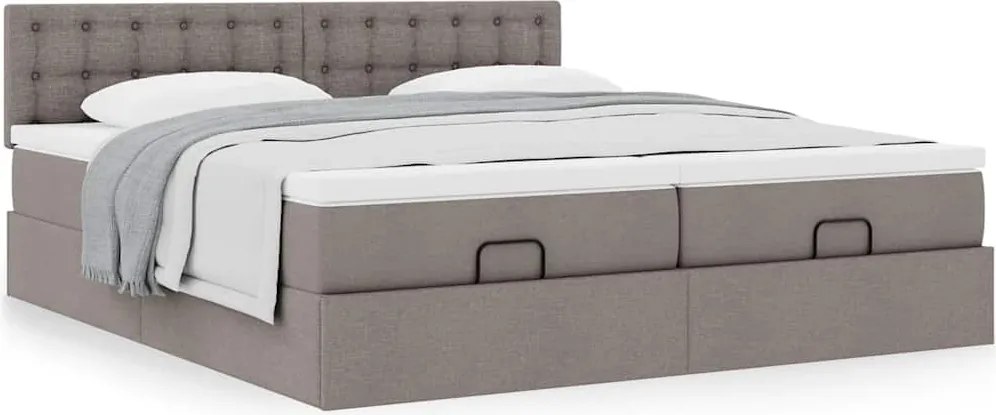 Osmanský rám postele s matrací taupe 180x200cm textil 3312040
