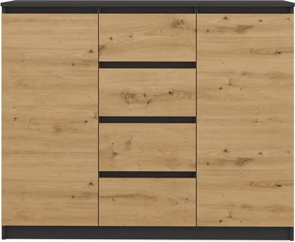 FALCO Komoda Malvína 2D4S 120 antracit/dub artisan