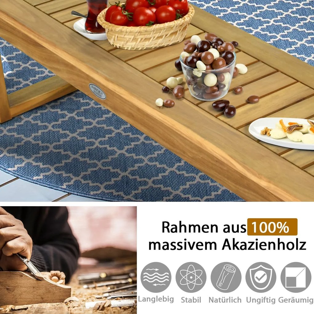 Costway Lavice zahradní nábytek z masivu dřevěná nosnost do 360 kg teak