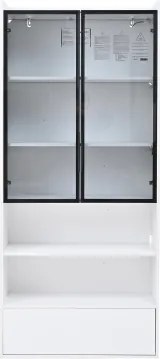 Aosom Vitrína vysoká skříň s LED osvětlením ovládaným appkou, 6 polic, 80x34x180 cm, bílá