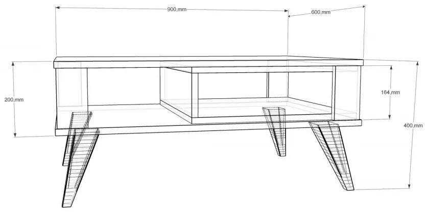 Konferenční stolek Ionis 90 cm hnědý