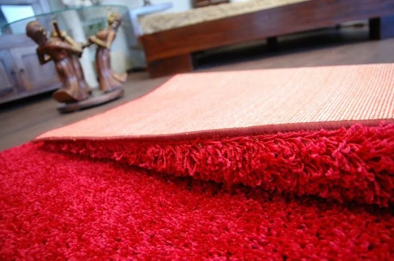 Kusový koberec SHAGGY Izebelie 5cm bordó