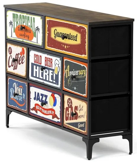 Retro komoda ALMIRA - old wood / MDF Barva: Vícebarevná