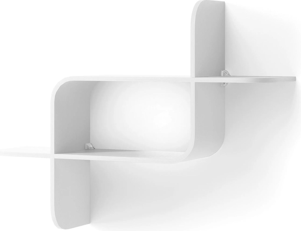 XXXLutz NÁSTĚNNÝ REGÁL, buk, kaučukové dřevo, bílá, 64/48/16 cm Umbra - Skříně & regály do dětského pokoje - 007422060904