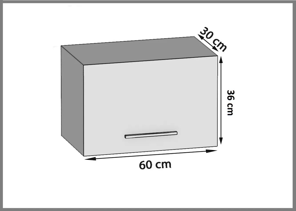Kuchyňská skříňka Belini nad digestoř 60 cm šedý mat  TOR SGP60/2/WT/SR/0/B