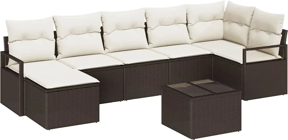 Set pohovek 8 ks Hnědá polyratan 3346478