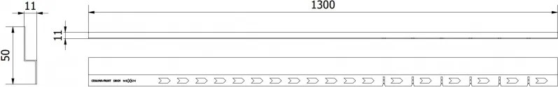 Mexen Line-B lišta 130 cm, zlatá lesklá, 185003130U