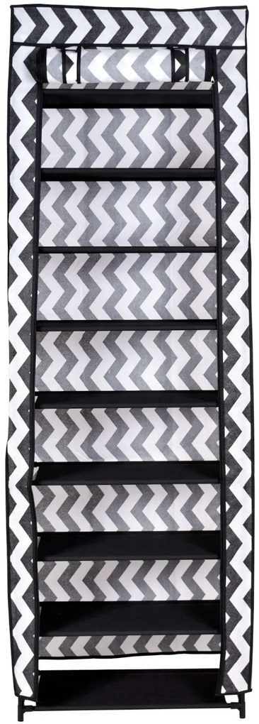 ViaDomo Via Domo - Látková šatní skříň Arno - zebra - černá/bílá - 57x172x29 cm