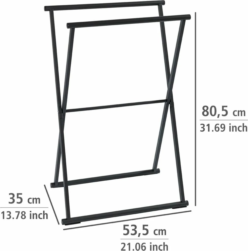 Wenko Skládací stojan na ručníky LAVA – černá
