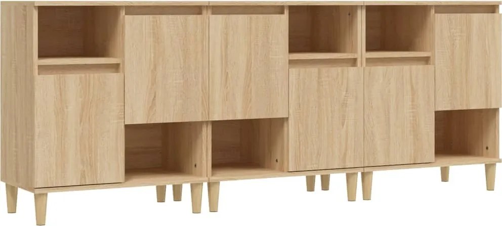 Příborníky 3 ks dub sonoma 60 x 35 x 70 cm kompozitní dřevo 3185738