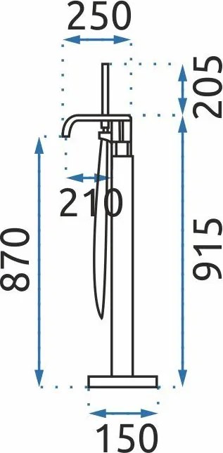 Rea Carat, volně stojící vanová baterie, zlatá, REA-B5231