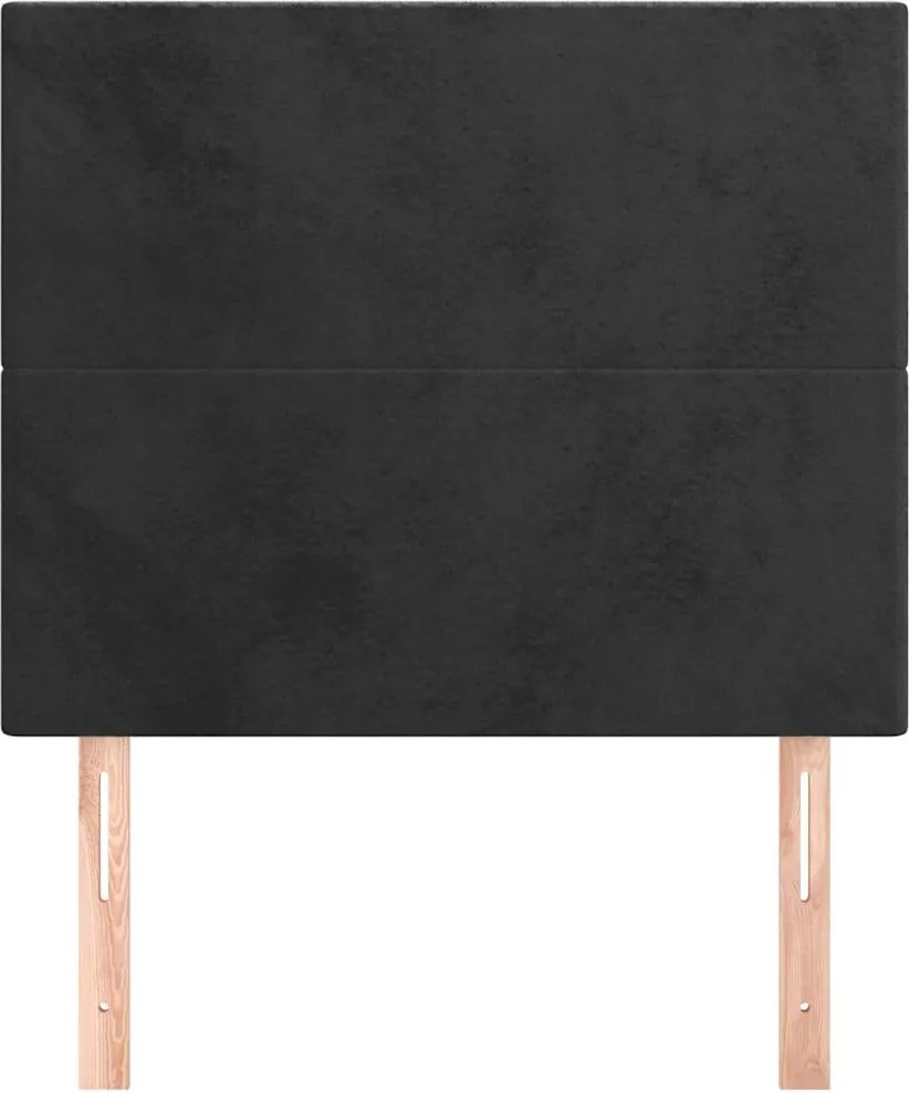 Čelo postele černé 80x5x118/128 cm sametové 3116084