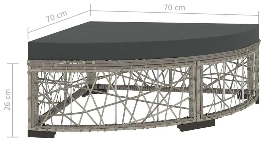 vidaXL Marketos 6dílná zahradní sedací souprava s poduškami polyratan šedá
