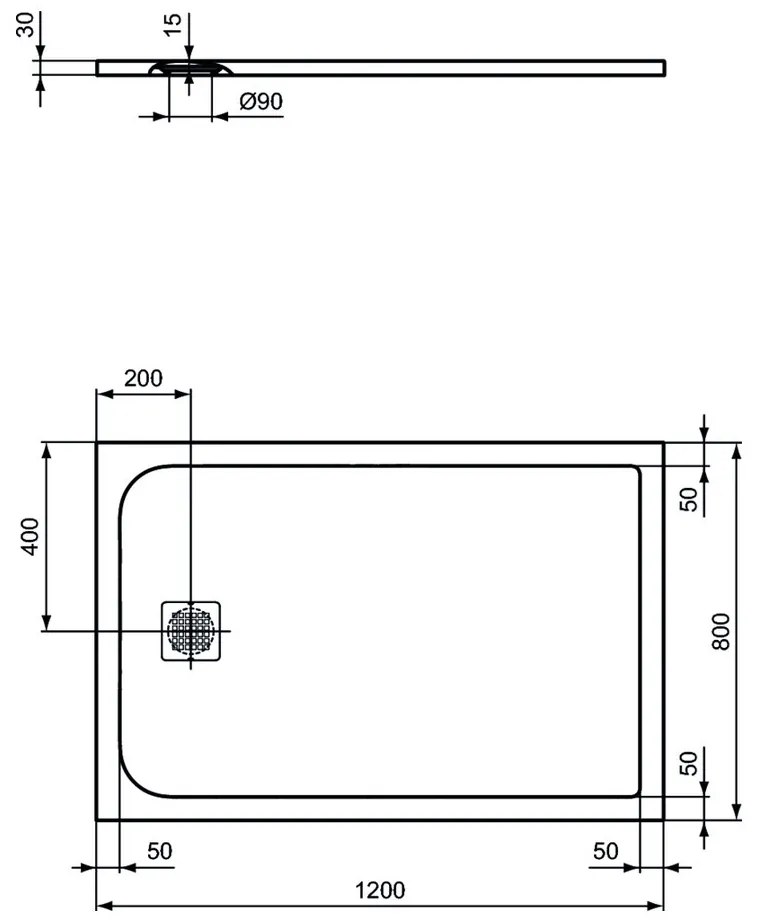 Ideal Standard Ultra Flat S - Sprchová vanička 120 x 80 cm, Písková, K8227FT