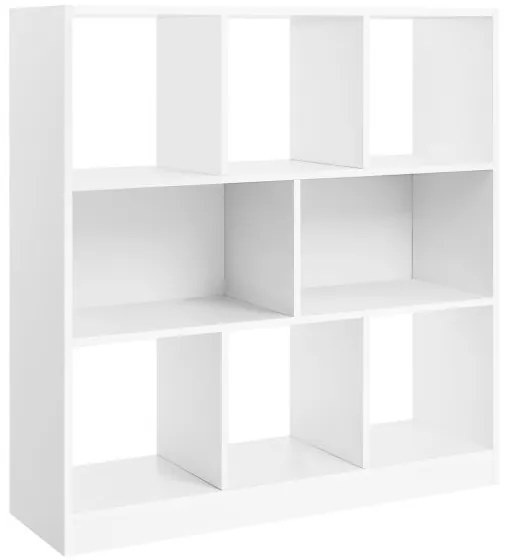 Bílá knihovna s přihrádkami 97,5×30×100 cm