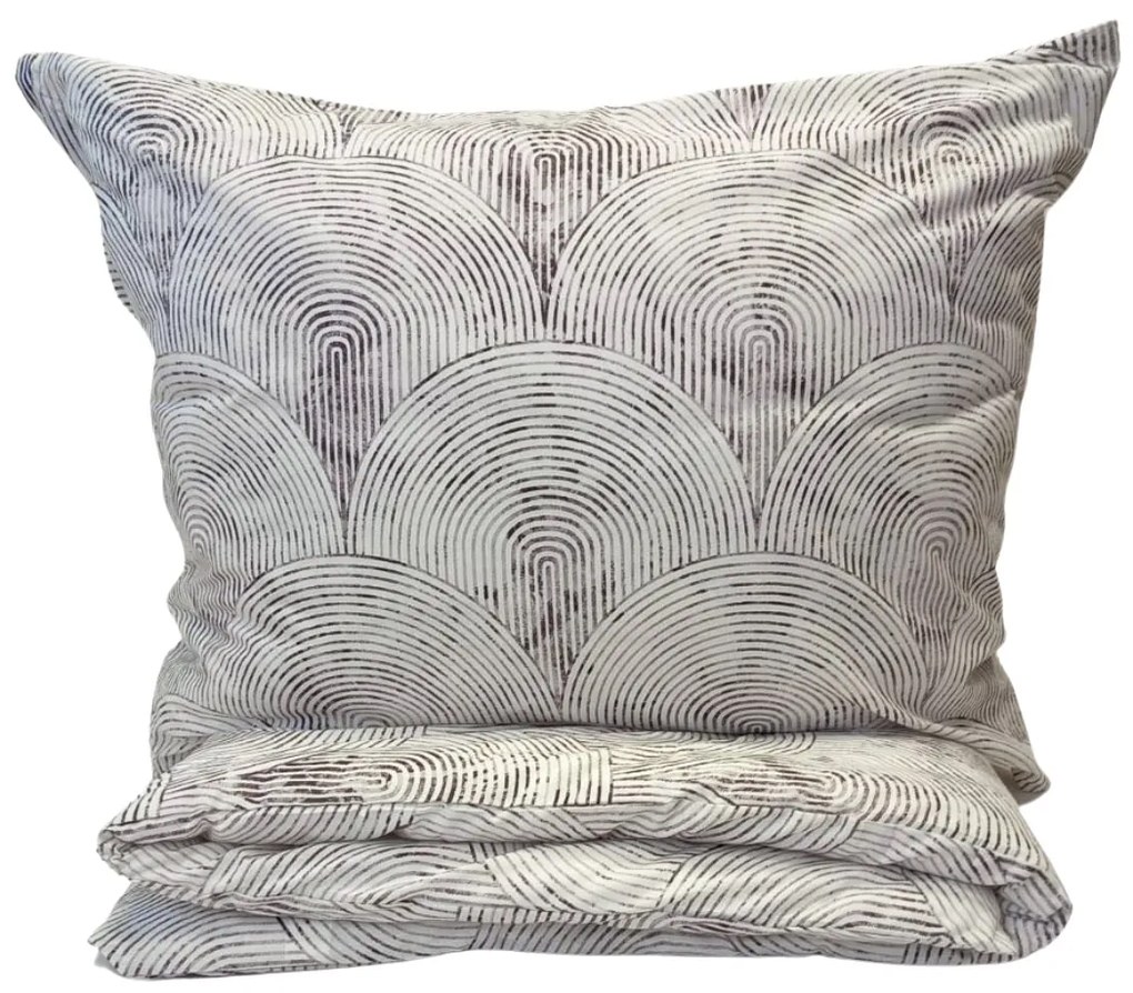 Povlečení bavlněné Fancy šedá 200x140cm+90x70cm TiaHome